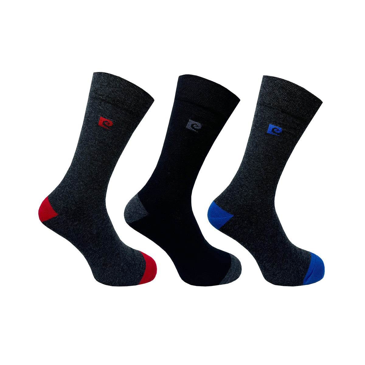 3 PK MENS PIERRE CARDIN HEEL & TOE SOCKS – Cleversocks
